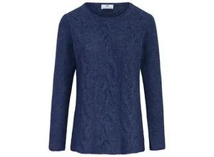 4061389216327 - Rundhals-Pullover aus 100% Schurwolle blau 36