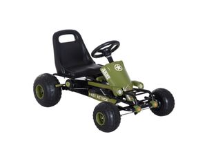 4250871252244 - Kinder Tretauto mit Handbremse grün 99 x 65 x 56 cm (LxBxH) Go Kart Tretfahrzeug Kinderfahrzeug Spielzeug