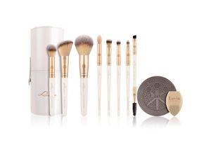 4260376615048 - Luvia Cosmetics Pinsel Pinselset Prime Vegan Champagne Highlighter Brush + Powder Brush + Blush Brush + Eye Shader + Precision Shader + Small Blender + Precision Blender + Brow Duo 2-in-1 + Sponge 1 Stk