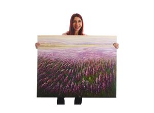 4052826182527 - Wandbild Blumenfeld 100% handgemaltes ÖlgemäldeGemälde XL 100x80cm