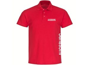 4068859070755 - multifanshop Poloshirt - Augsburg - Brust & Seite - Druck weiß - Polo