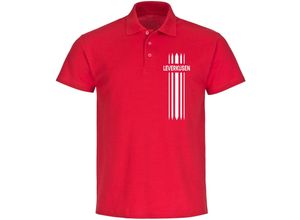 4068859127985 - multifanshop Poloshirt - Leverkusen - Streifen - Druck weiß - Polo