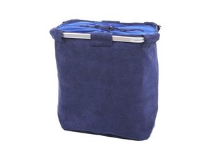 4057651543093 - Wäschesammler MCW-C34 Laundry Wäschebox Wäschekorb Wäschebehälter mit Netz 2 Fächer 56x49x30cm 82l ~ cord blau