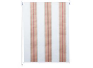 4057651268071 - Rollo MCW-D52 Fensterrollo Seitenzugrollo Jalousie Sonnenschutz Verdunkelung blickdicht 120x230cm ~ weiß rot beige