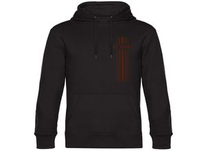 4068859194932 - multifanshop Kapuzen Sweatshirt - St Pauli - Streifen - Druck braun - Hoodie
