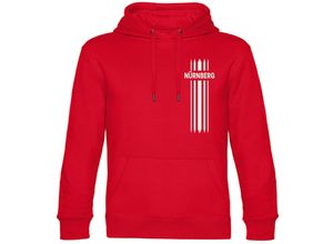 4068859130916 - multifanshop Kapuzen Sweatshirt - Nürnberg - Streifen - Druck weiß - Hoodie