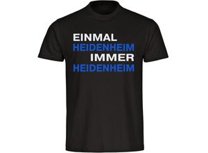 4068859144562 - multifanshop Herren T-Shirt - Heidenheim - Einmal Immer - Druck rot - Männer