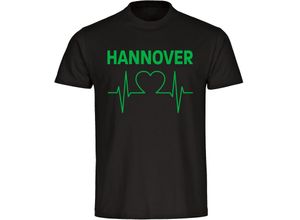 4068859172688 - multifanshop Herren T-Shirt - Hannover - Herzschlag - Druck grün - Männer