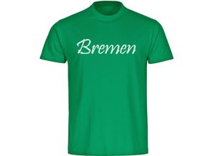 4068859183455 - multifanshop Herren T-Shirt - Bremen - Schriftzug - Druck weiß - Männer