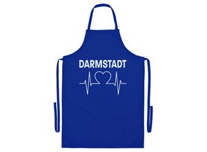 4068859036256 - multifanshop Grillschürze - Darmstadt - Herzschlag - Druck weiß - Schürze