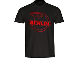 4068859133566 - multifanshop Herren T-Shirt - Berlin rot - Meine Fankurve - Druck rot - Männer