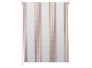 4057651283258 - Rollo MCW-D52 Fensterrollo Seitenzugrollo Jalousie Sonnenschutz Verdunkelung blickdicht 120x160cm ~ grau braun orange