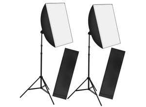 4061173062154 - tectake® 2er-Set Studioleuchte mit Softbox und ausziehbarem Stativ 6500K Dauerlicht geringes Gewicht inklusive Tragetasche