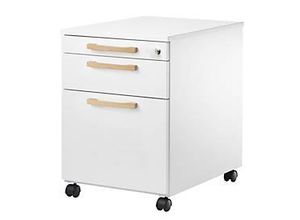 4251898812657 - Select Rollcontainer Start Off Wood Schub Hängeregister & Utensilienauszug B 432 x T 580 x H 595 mm weiß