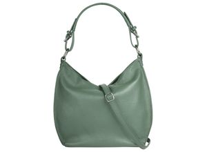 4260543054854 - Shopper SAMANTHA LOOK Damen Gr B H T 36cm x 30cm x 10cm onesize grün Leder leicht glänzend unifarben Taschen echt Leder Made in Italy