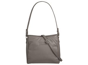 4262434215788 - Shopper BRUNO BANANI Damen Gr B H T 27cm x 25cm x 10cm onesize grau Leder leicht glänzend unifarben Taschen echt Leder