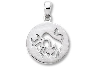 4067551586953 - Kette mit Anhänger Stier Sternzeichen aus 925 Silber Halsketten Gr Silber 925 (Sterlingsilber) silberfarben (silber) Damen Schmuckset - Set mit verstellbarer Halskette