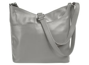 4260543051662 - Umhängetasche SAMANTHA LOOK Damen Gr B H T 25cm x 20cm x 5cm onesize grau Leder unifarben Taschen echt Leder Made in Italy