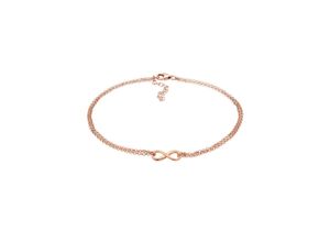 4050878587185 - Fußkette ELLI Fußkette Infinity Unendlichkeit Symbol 925 Silber Fußkettchen Gr 22 cm Silber 925 (Sterlingsilber) rosegold Damen