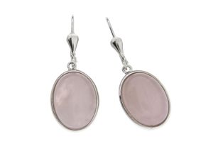 4006046335577 - Paar Ohrhaken ZEEME 925 - Sterling Silber rhodiniert Rosenquartz Ohrringe Gr ONE-SIZE 98 ct Silber 925 (Sterlingsilber) weiß (weiß rosa) Damen Ohrhaken