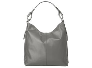 4260543058920 - Henkeltasche SAMANTHA LOOK Damen Gr B H T 30cm x 30cm x 12cm onesize grau Leder glänzend Taschen echt Leder Made in Italy