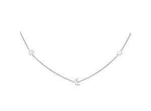 4006046340304 - Kette mit Anhänger CAÏ 925 Sterling Silber rhodiniert Sonne - Mond Stern Halsketten Gr 39 + 5cm Silber 925 (Sterlingsilber) Länge 44 cm Breite 10 mm weiß Damen