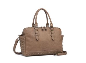 4036673247721 - Schultertasche Boho Damen Gr B H T 34cm x 24cm x 12cm onesize braun Polyurethan (PU) COLLEZIONE ALESSANDRO Taschen mit 2 Seitenfächern
