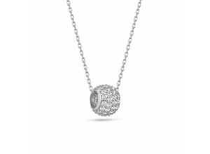 4260647221732 - Kette mit Anhänger DKENIZ 925 - Sterling Silber Kugel-Pave-Kette Halsketten Gr 42 cm + 3cm Silber 925 (Sterlingsilber) Länge 45 cm Breite 58 mm weiß Damen