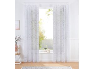 6930325749640 - Gardine BRUNO BANANI Tilo Gardinen Gr 145 cm Kräuselband 140 cm weiß Kräuselband Gardine transparent Ausbrenner gewebt verschiedene Größen