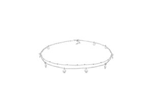 4050878587659 - Collier ELLI Choker Layer Look Kugelkette Plättchen 925 Silber Halsketten Gr 36 ohne Stein Silber 925 (Sterlingsilber) Länge 36 cm silberfarben (silber) Damen Colliers