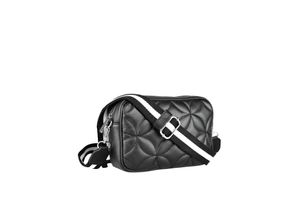 4036673262120 - Umhängetasche Midnight Blossom Damen Gr B H T 24cm x 15cm x 7cm onesize schwarz Leder COLLEZIONE ALESSANDRO Taschen aus italienischem Leder