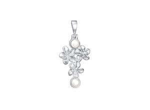 4056261039545 - Ketten-Anhänger Blumen Flower Süßwasserzuchtperle 925 Silber Schmuckanhänger Gr OneSize ohne Stein Silber 925 (Sterlingsilber) silberfarben (silber silberfarben) Damen