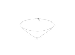 4050878562601 - Collier ELLI Choker Layer Halbmond und Sterne 925er Silber Halsketten Gr 36 ohne Stein Silber 925 (Sterlingsilber) Länge 36 cm silberfarben (silber) Damen Colliers Halsschmuck