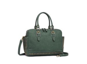 4036673247738 - Schultertasche Boho Damen Gr B H T 34cm x 24cm x 12cm onesize grün Polyurethan (PU) COLLEZIONE ALESSANDRO Taschen mit 2 Seitenfächern
