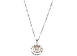 4007810744786 - Kette mit Anhänger SMART JEWEL Anhänger Süßwasser-Perle bicolor Silber 925 Halsketten Gr 47 cm Silber 925 (Sterlingsilber) rosegold (silber rosé vergoldet bicolor) Damen