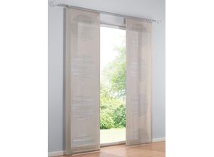 4006470361753 - Schiebegardine HEINE HOME Gardinen Gr 145 cm Klettschiene 60 cm grau (taupe) Schiebegardinen halbtransparent