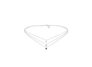 4050878540623 - Collier ELLI Choker 3-reihig Kristalle Silber Halsketten Gr 36 mit Stein Silber 925 (Sterlingsilber) Länge 36 cm silberfarben (silber) Damen Colliers