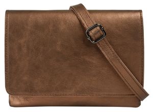 4260543060008 - Umhängetasche CLUTY Damen Gr B H T 23cm x 18cm x 4cm onesize braun (cognac) Leder glänzend Taschen echt Leder Made in Italy