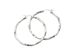 4006046101110 - Paar Creolen ZEEME 925 Silber mattiert diamantiert Ohrringe Gr ONE-SIZE Silber 925 (Sterlingsilber) weiß Damen Creolen