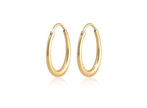 4050878567187 - Paar Creolen ELLI Creole Hänger Geo Basic Trend Oval Cool 925 Silber Ohrringe Gr OneSize ohne Stein Silber 925 (Sterlingsilber) goldfarben (gold) Damen