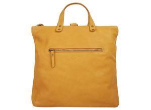 4260543042455 - Umhängetasche CLUTY Damen Gr B H T 28cm x 33cm x 7cm onesize gelb Leder vintage Taschen echt Leder Made in Italy