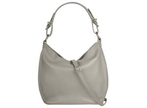 4260543054885 - Shopper SAMANTHA LOOK Damen Gr B H T 36cm x 30cm x 10cm onesize grau Leder leicht glänzend unifarben Taschen echt Leder Made in Italy