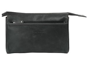 4260664845799 - Kulturbeutel BRUNO BANANI Gr B H T 29cm x 19cm x 9cm onesize schwarz Leder leicht glänzend unifarben Taschen echt Leder