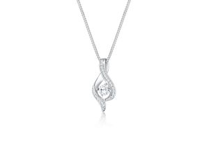 4050878536497 - Collierkettchen ELLI Infinity Symbol Zirkonia Amoureux 925 Silber Halsketten Gr 45 mit Steinen Silber 925 (Sterlingsilber) Länge 45 cm weiß Damen Colliers