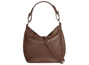 4260543054908 - Shopper SAMANTHA LOOK Damen Gr B H T 36cm x 30cm x 10cm onesize braun Leder leicht glänzend unifarben Taschen echt Leder Made in Italy