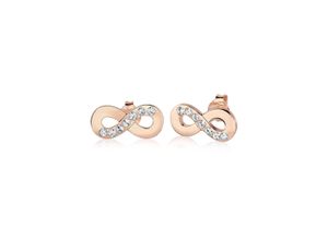 4050878501211 - Paar Ohrstecker ELLI Infinity Symbol Liebe Kristalle Silber Ohrringe Gr OneSize mit Steinen Silber 925 (Sterlingsilber) rosegold (rosegold weiß) Damen