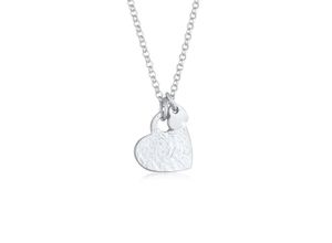 4050878619268 - Kette mit Anhänger ELLI Herzen Love Liebe Organic Look 925 Silber Halsketten Gr 45 ohne Stein Silber 925 (Sterlingsilber) Länge 45 cm silberfarben (silber) Damen