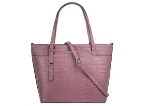 4260543054632 - Henkeltasche CLUTY Damen Gr B H T 35cm x 28cm x 12cm onesize rosa (alt rosa) Leder Reptilienprägung Taschen echt Leder Made in Italy