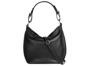 4260543054830 - Shopper SAMANTHA LOOK Damen Gr B H T 36cm x 30cm x 10cm onesize schwarz Leder leicht glänzend unifarben Taschen echt Leder Made in Italy