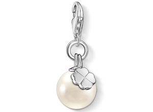 4051245312300 - Charm-Einhänger THOMAS SABO Perle mit Kleeblatt 1461-082-14 Charms bunt (silberfarben weiß) Damen Charms Anhänger mit Süßwasserzuchtperle